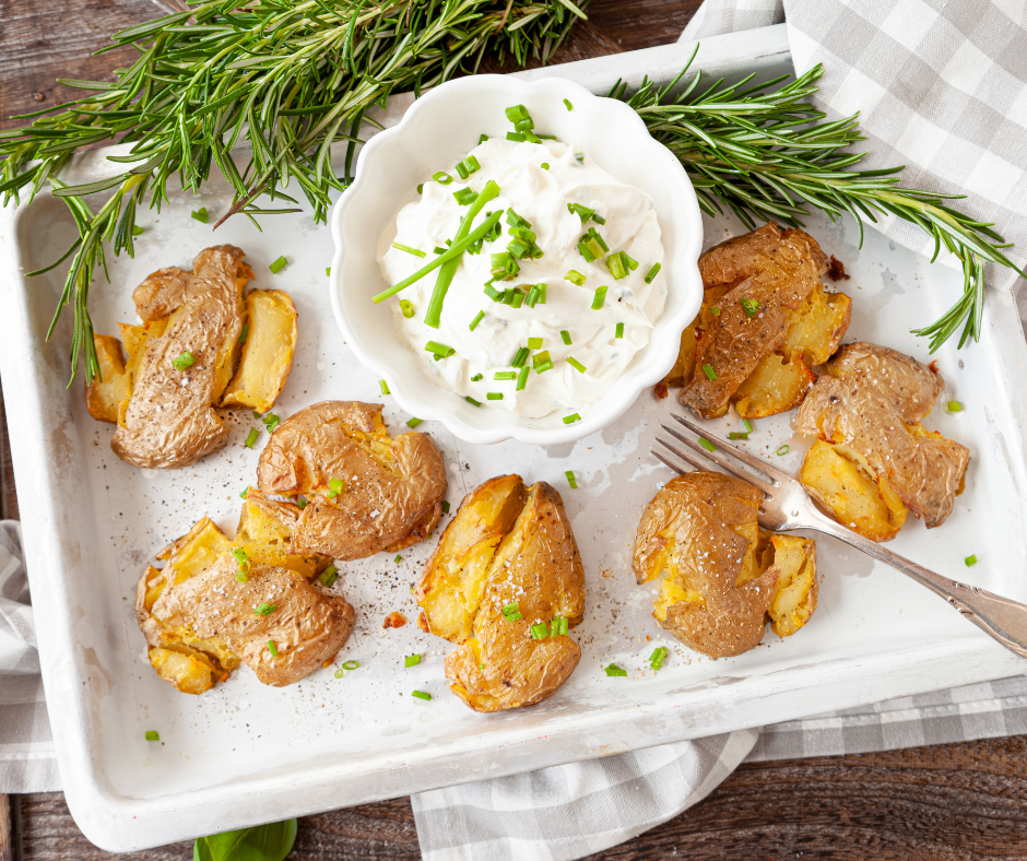 Potlačen pečen krompir • Recepti Over Net